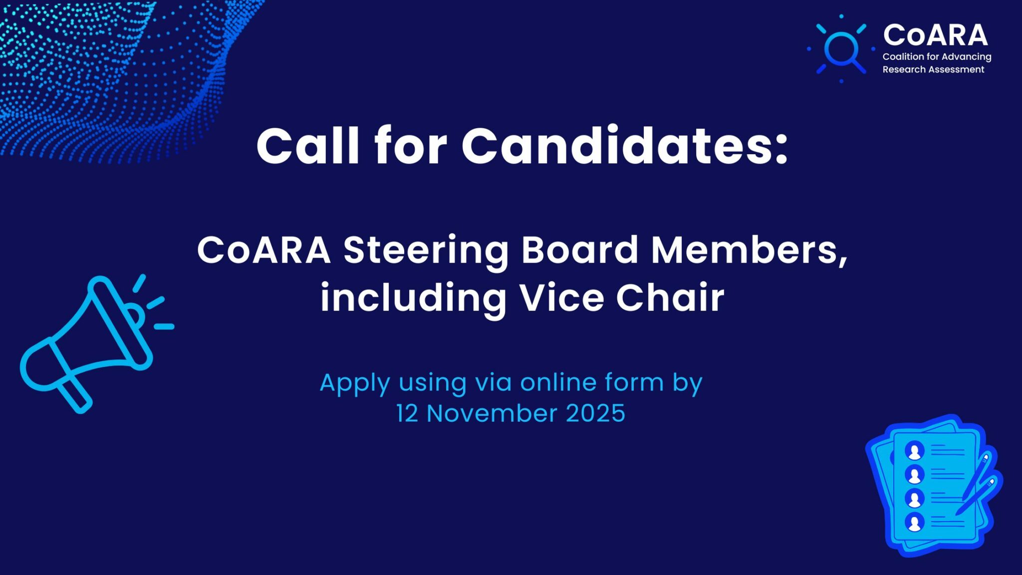 Call for Candidates for CoARA Steering Board 2025 - CoARA